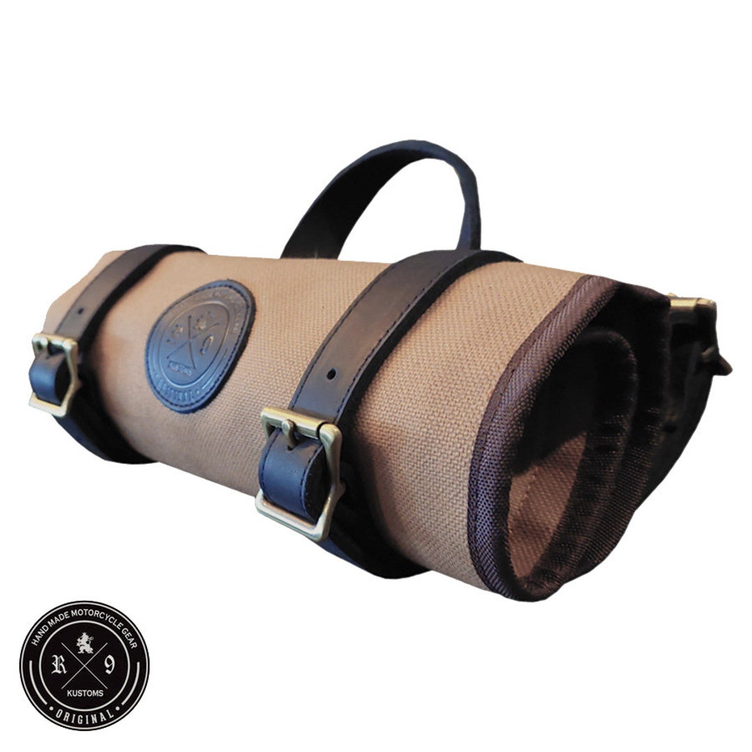 Vintage Motorcycle Tool Roll Fork Bag Chopper Bobber Waxed Canvas ...