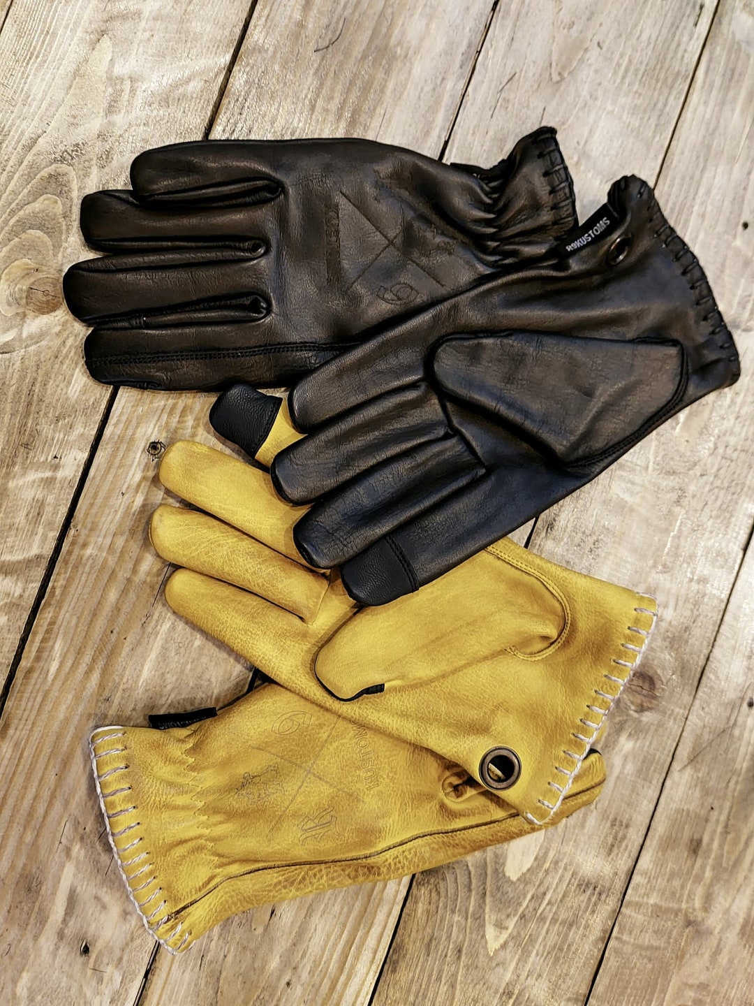 Black Vintage Motorcycle Gloves Bobber Chopper Triumph - Etsy