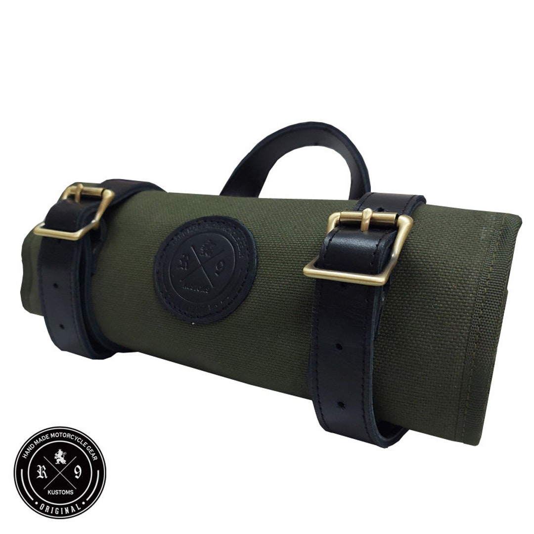 Vintage Motorcycle Tool Roll Fork Bag Chopper Bobber Waxed Canvas ...