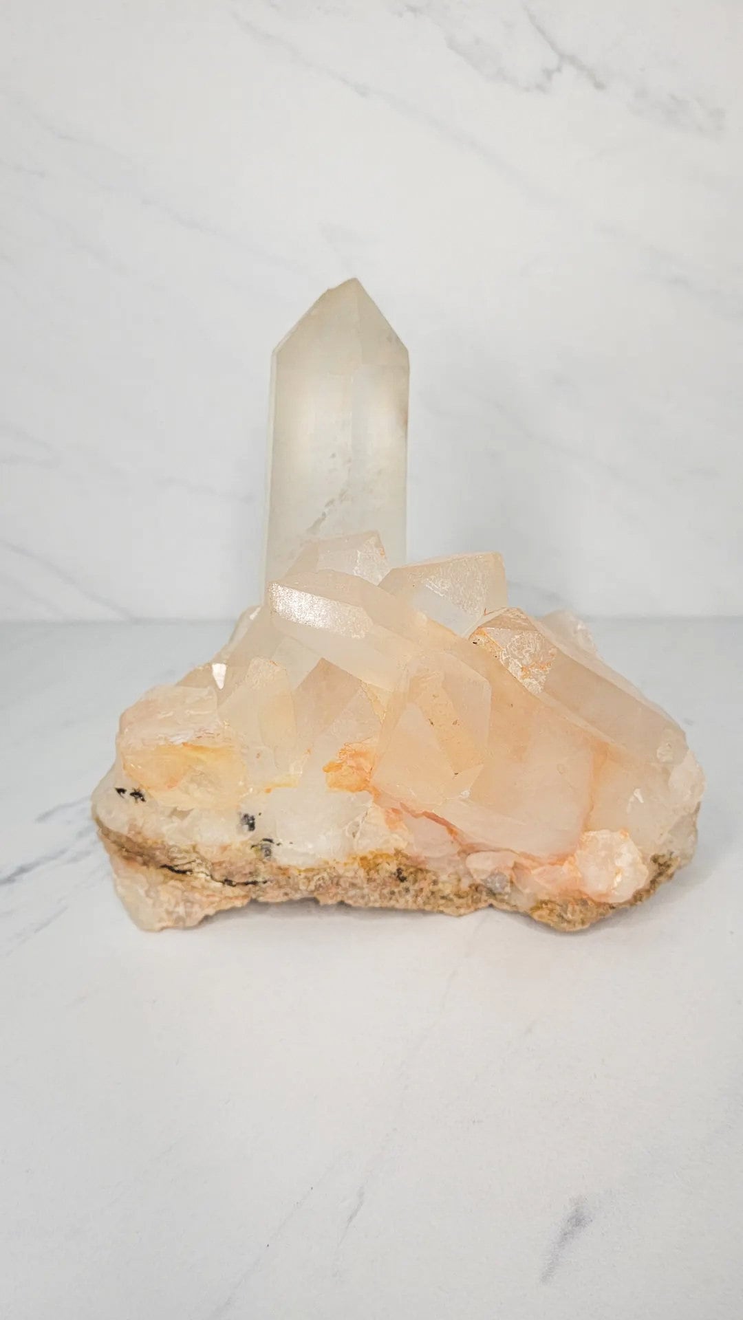 Large Peachy Pink Himalayan Quartz Cluster, Stone of Cleansing Energy ...