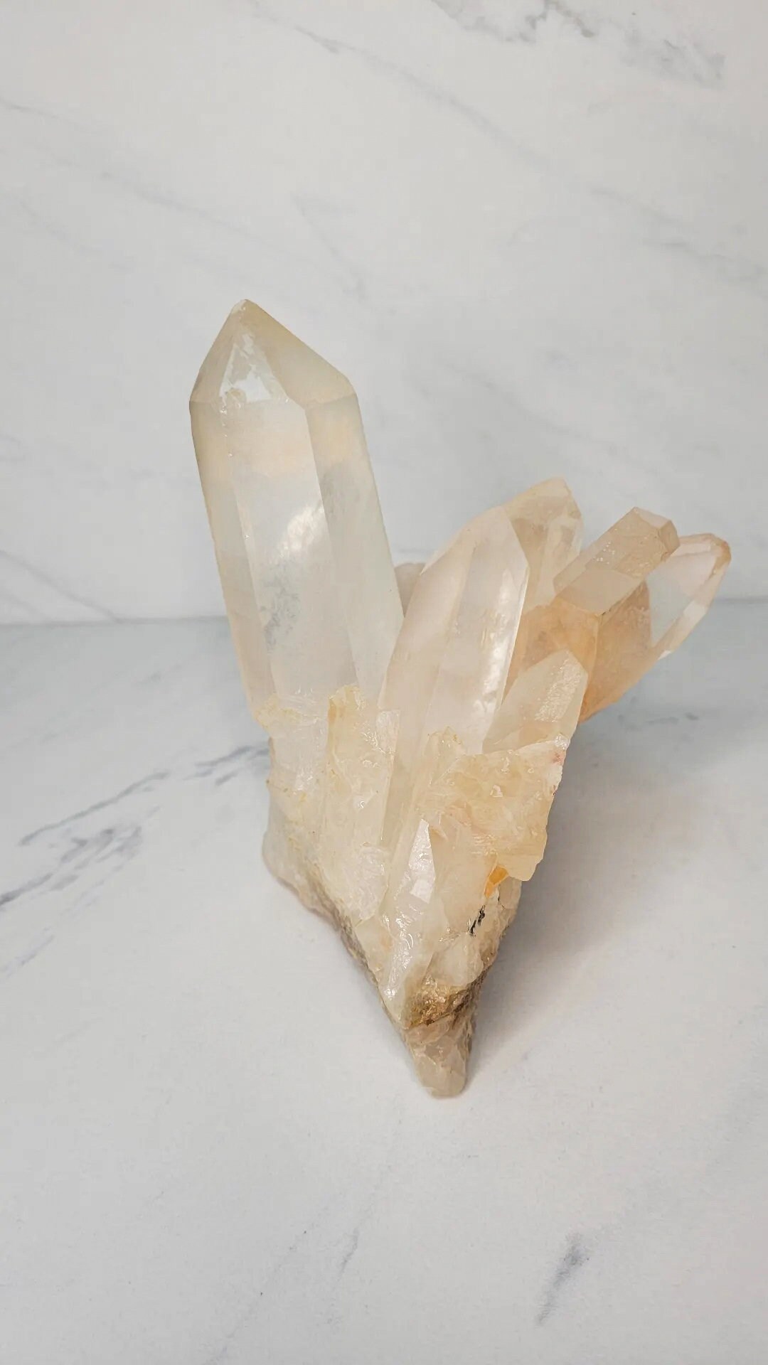Large Peachy Pink Himalayan Quartz Cluster, Stone of Cleansing Energy ...