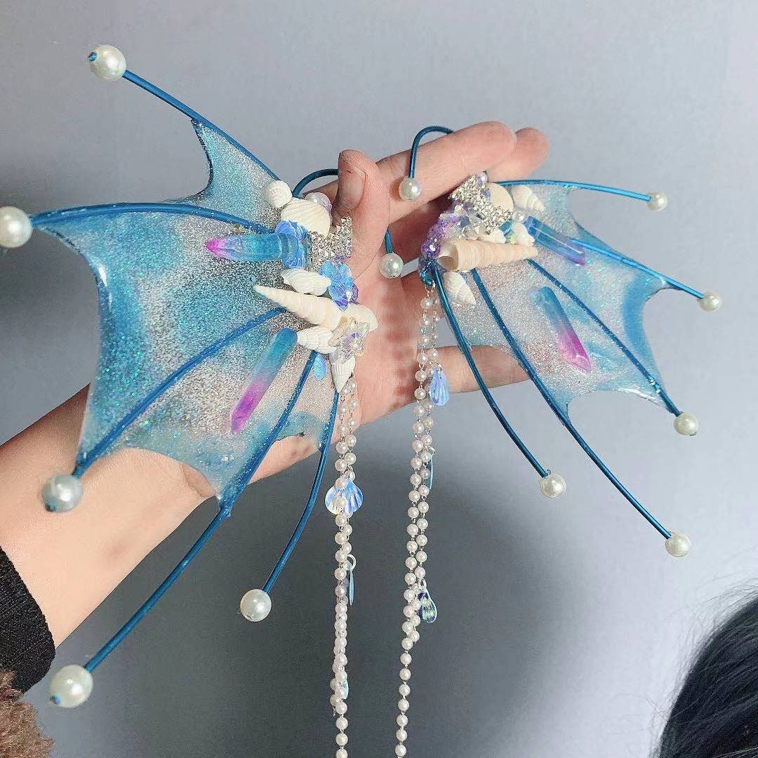 Original Gradient Mermaid Ears Headwear-mythical Mermaid Ears-cosplay ...