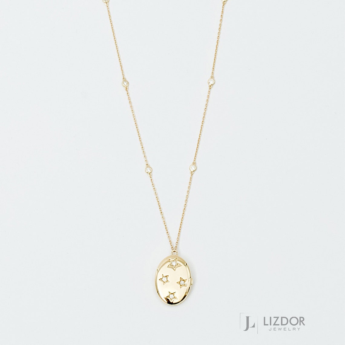 Gold Medallion Necklace Gold Star Openable Locket Necklace 14k | Etsy