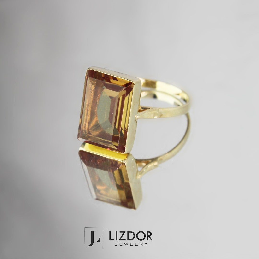 Zultanite Ring 14k Gold Real Rectangle Sultanite Gemstone Ring Color ...