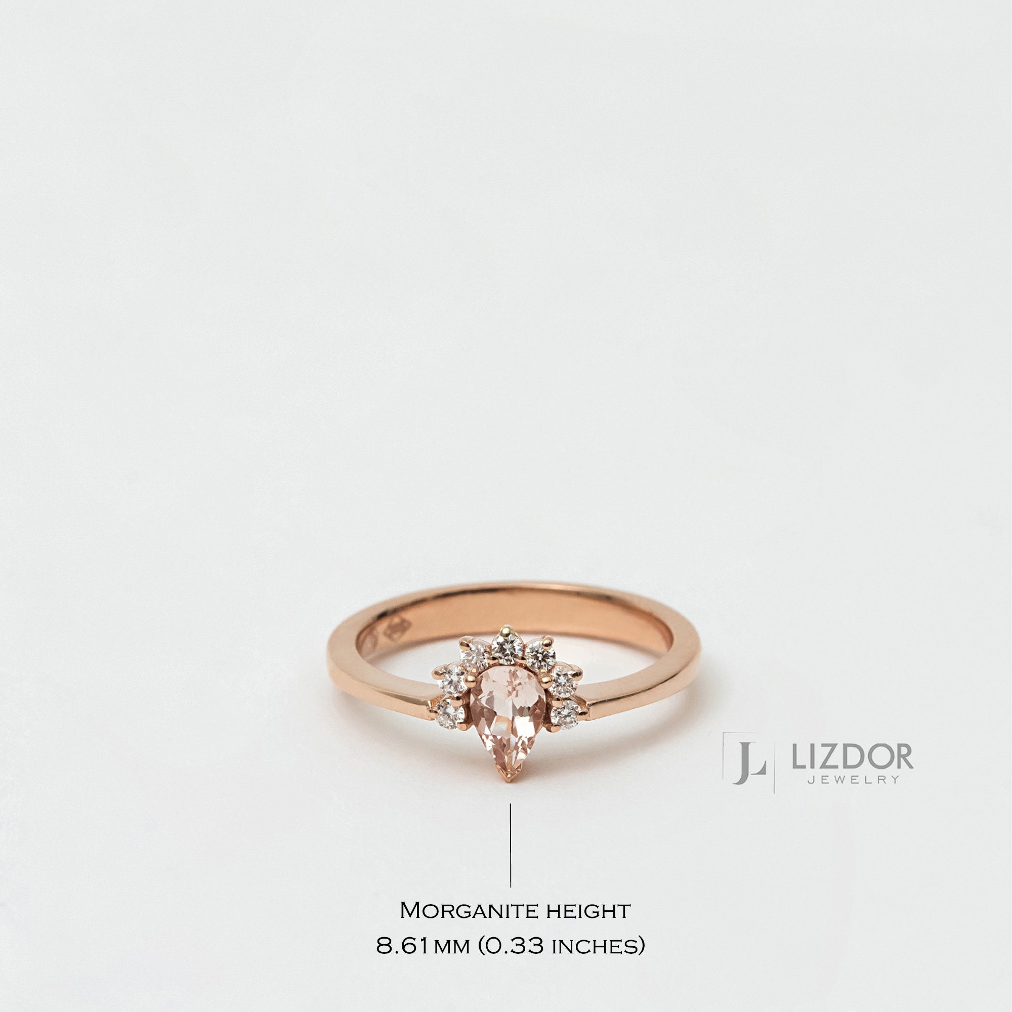 Natural White Morganite Ring Water Drop Diamond Gemstone Ring - Etsy