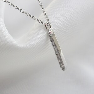 Diamond Vertical Bar Necklace 14k Solid Gold Salitaires Diamond ...