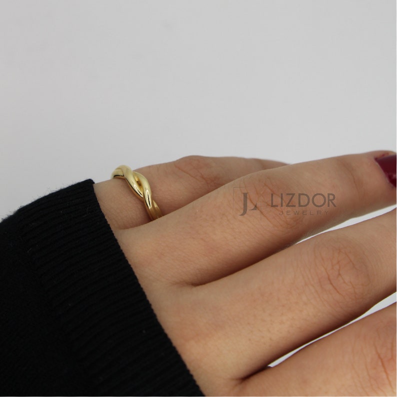 Gold Braided Wrap Ring 14k Solid Gold Minimalist Band Wrap | Etsy