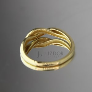 Gold Braided Wrap Ring 14k Solid Gold Minimalist Band Wrap Knit Wedding ...