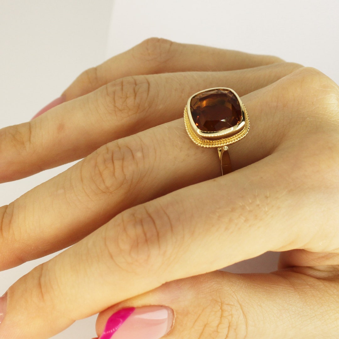 Square Zultanite Ring 14k Gold Real Rectangle Sultanite Gemstone Ring ...