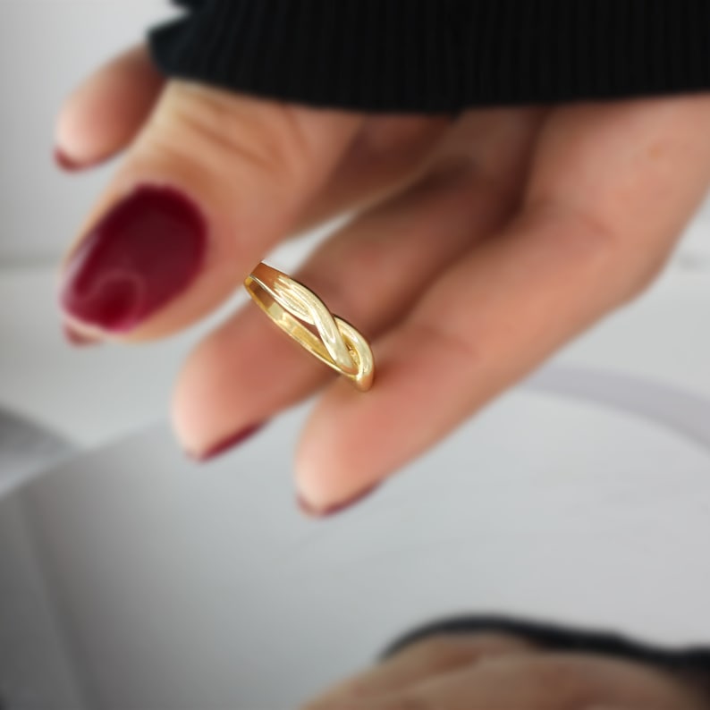 Gold Braided Wrap Ring 14k Solid Gold Minimalist Band Wrap | Etsy