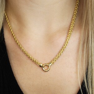 Gold Rope Necklace 14k Solid Gold Braided Rope Chain Pendant Gold Chain ...