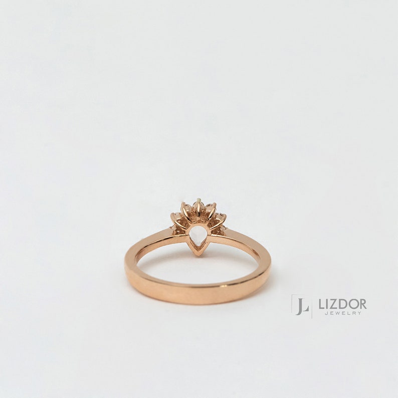 Natural White Morganite Ring Water Drop Diamond Gemstone Ring - Etsy