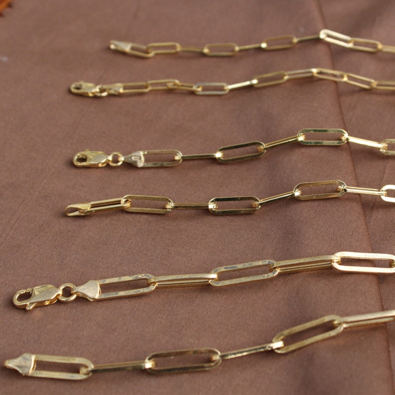 14k Gold Paperclip Necklace Paperclips Chains Pendant - Etsy