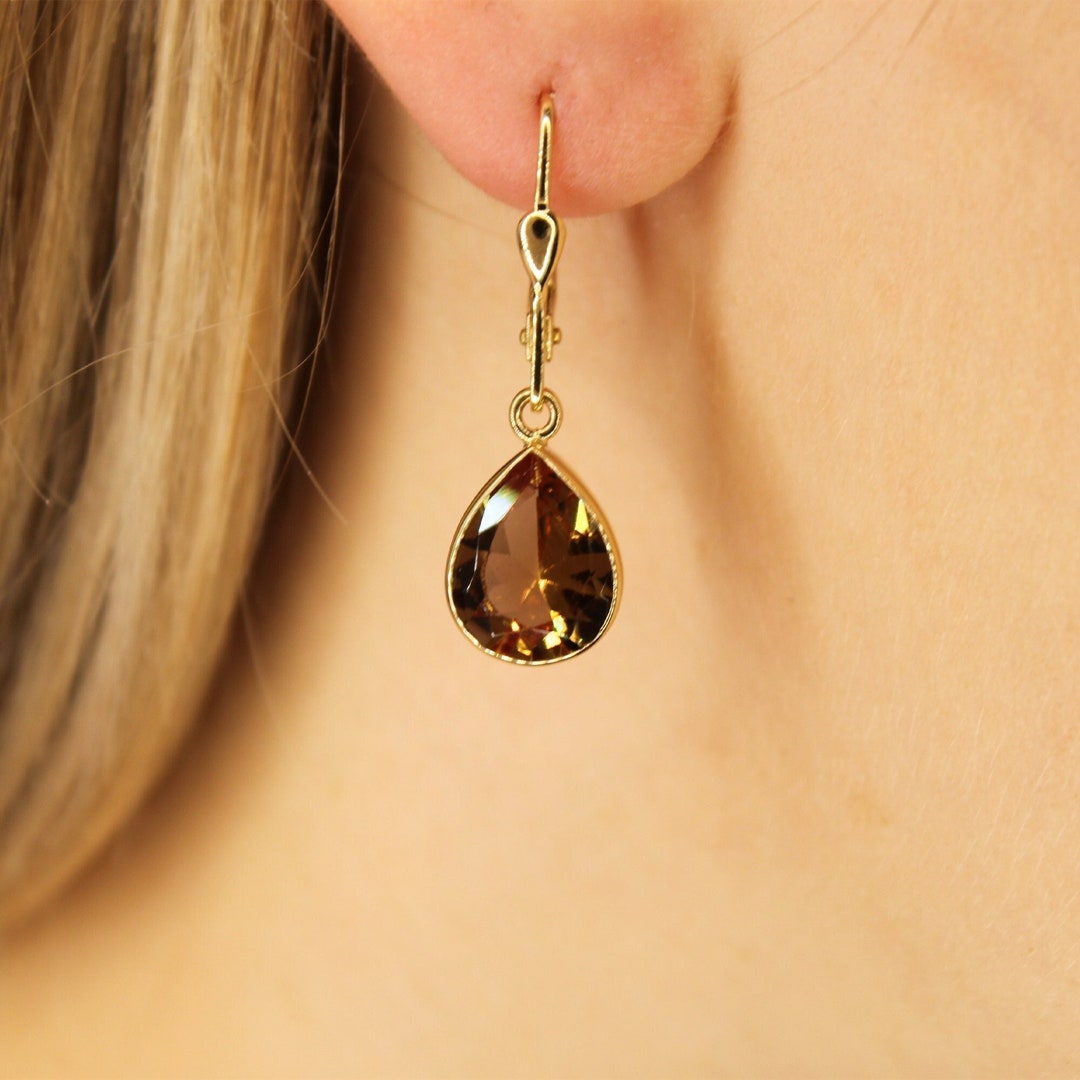 Gold Teardrop Zultanite Earring Real Color Changing Zultanite Waterdrop ...
