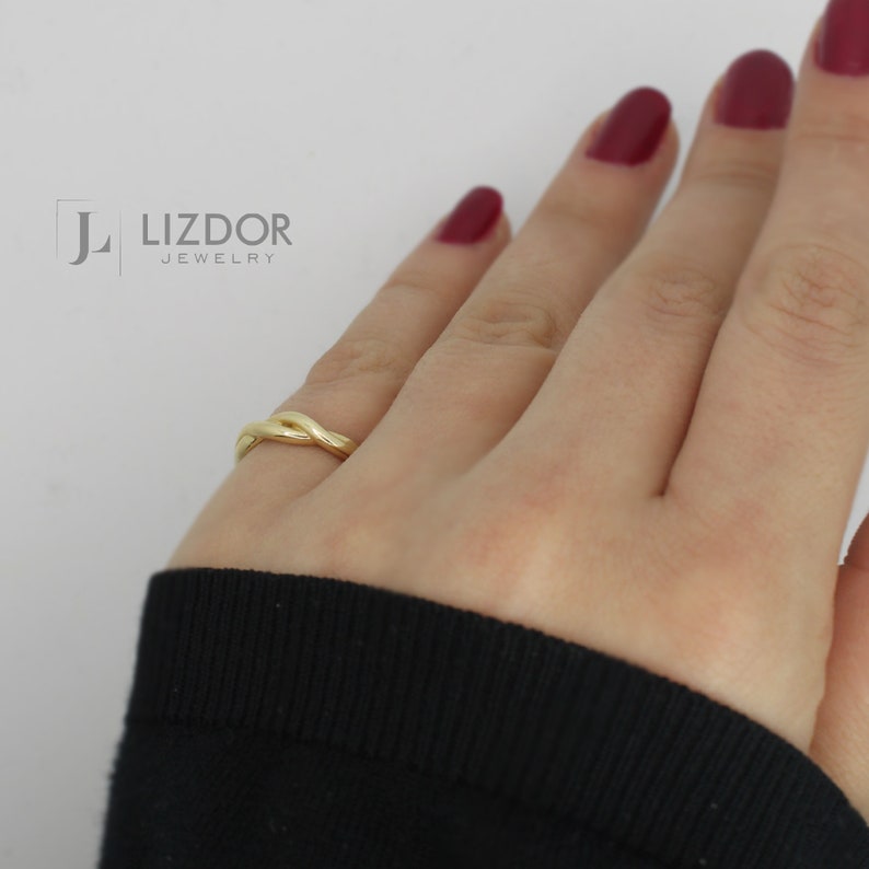 Gold Braided Wrap Ring 14k Solid Gold Minimalist Band Wrap | Etsy