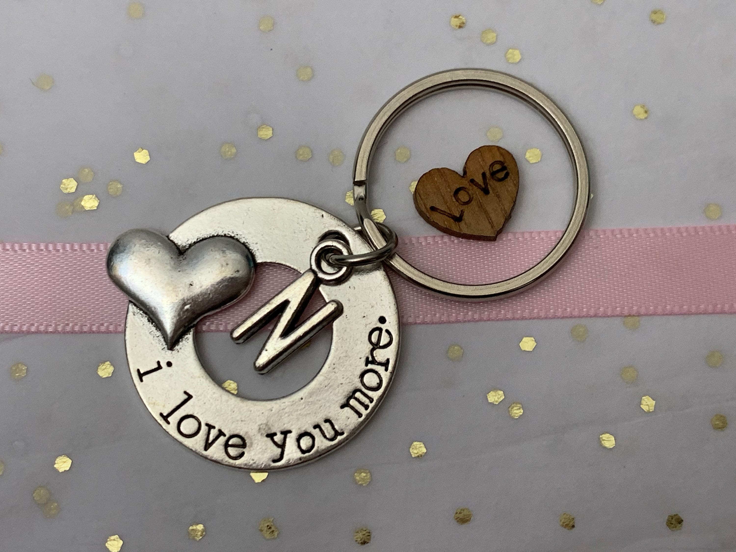 I Love You More Keychain With Initial - Personalized Gift For Him ...