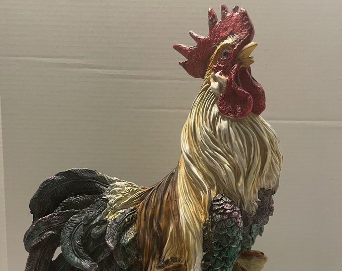 Vintage Massive Resin Rooster Statue - Etsy