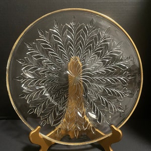 Vintage Large Clear Glass Platter - Etsy