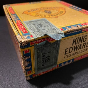 Vintage Square King Edwards Cigar Box - Etsy