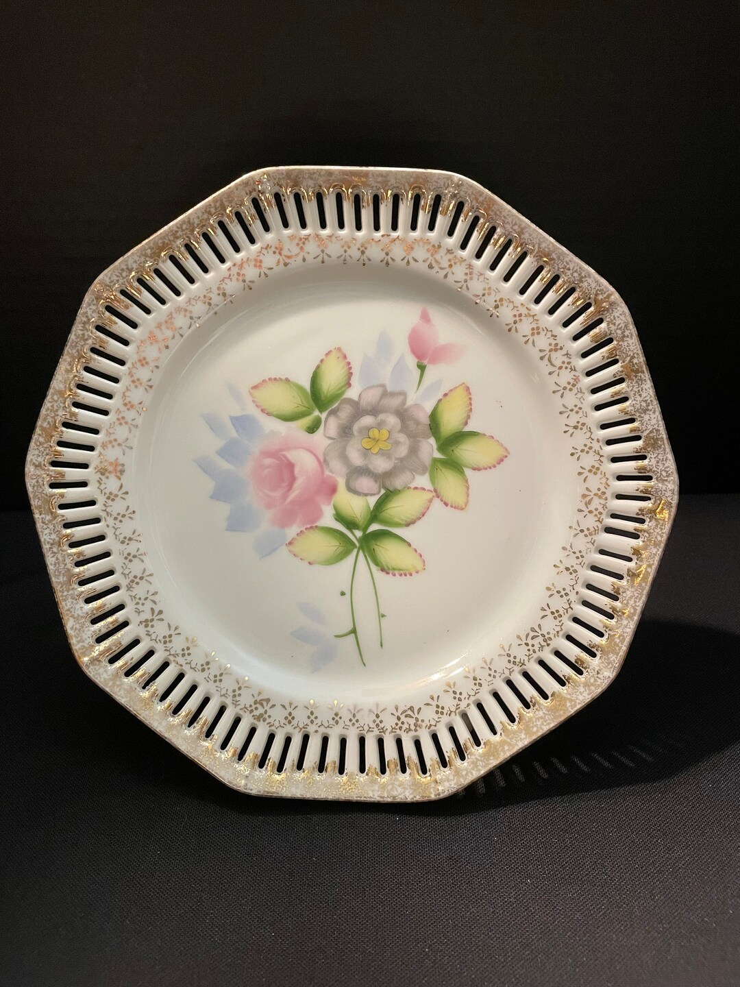 1950's Porcelain Hand Painted Decorative Plate - Etsy