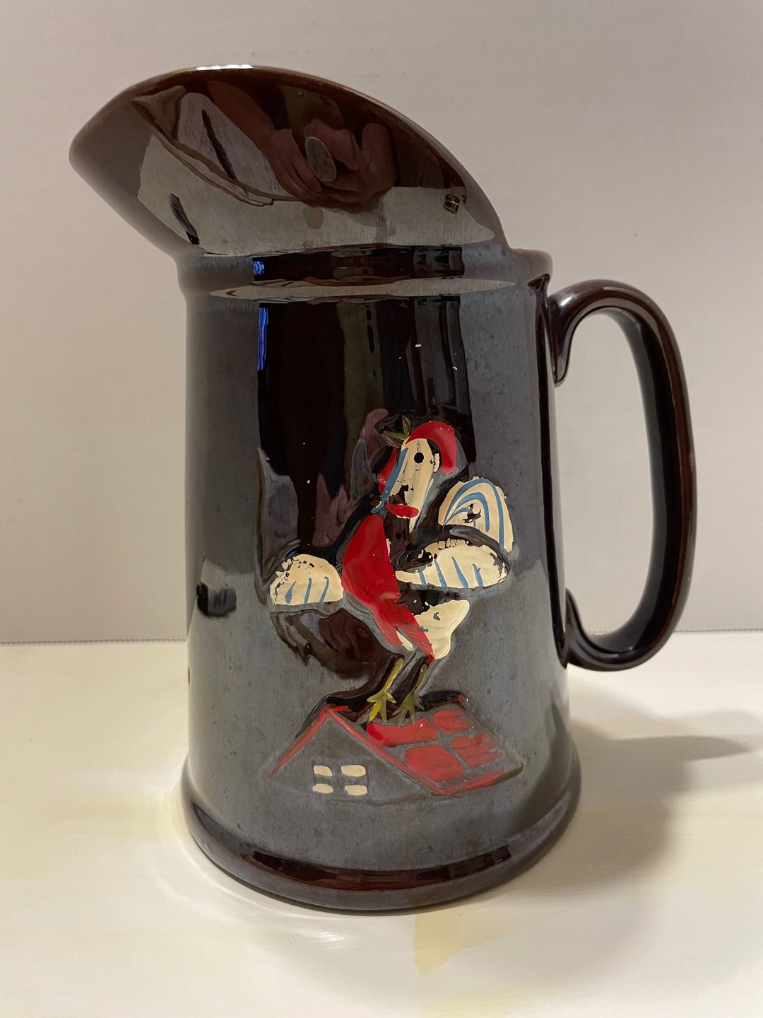 1950's Redware Rooster Pitcher - Etsy