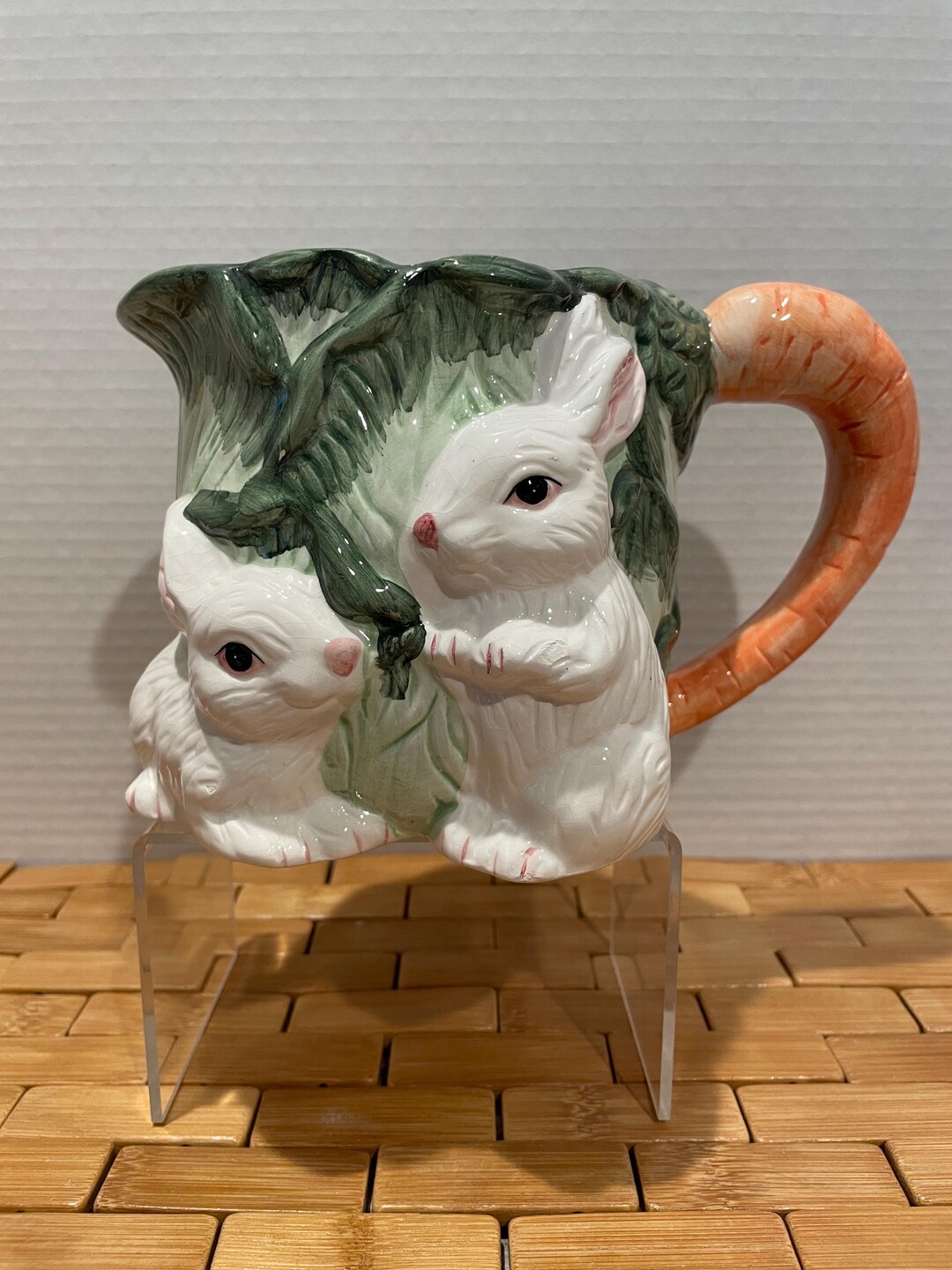 Vintage Rabbit, Lettuce and Carrot Pitcher by Brinn - Etsy