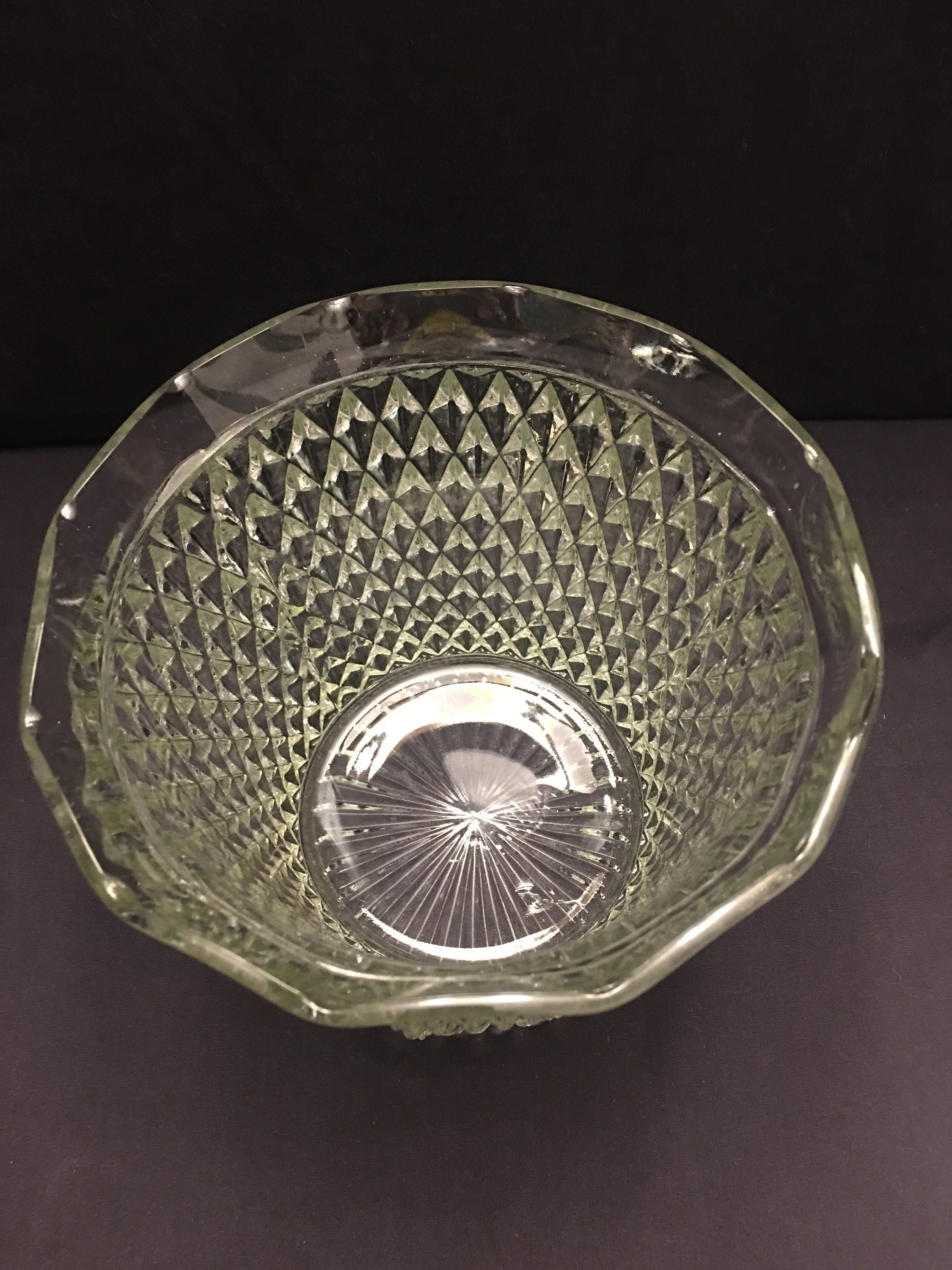 Vintage Cut Glass Ice Bucket - Etsy