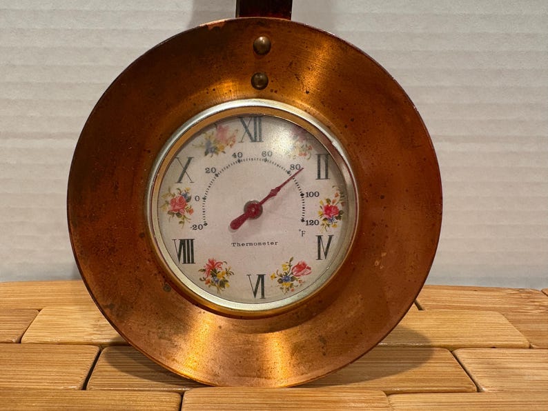 1960’s Hammered Copper Hanging Thermometer - Etsy