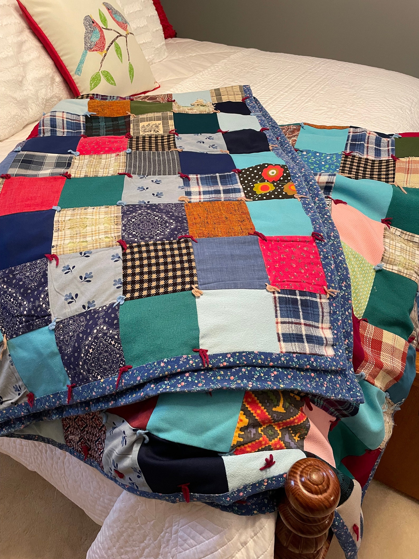 Vintage Handmade Patchwork Quilt - Etsy