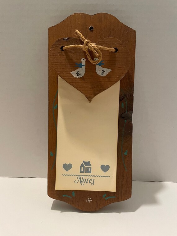 1980's Wood Hanging Notepad - Etsy
