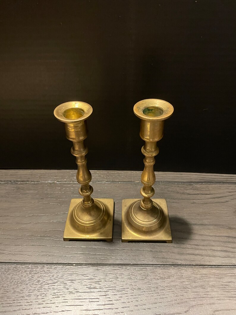 Vintage ADG Brass Candlesticks - Etsy