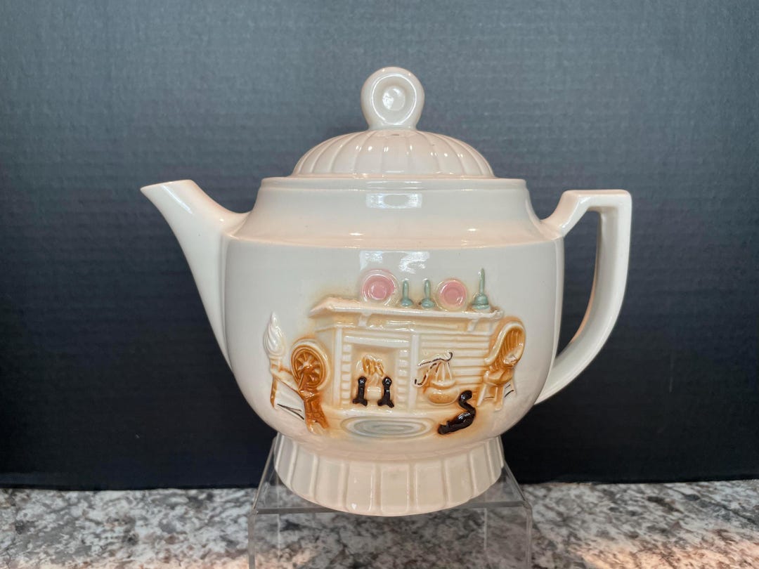 Vintage Porcelier Vitreous Hand Decorated Teapot - Etsy