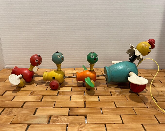 1956 Fisher Price Wooden Duck String Toy - Etsy