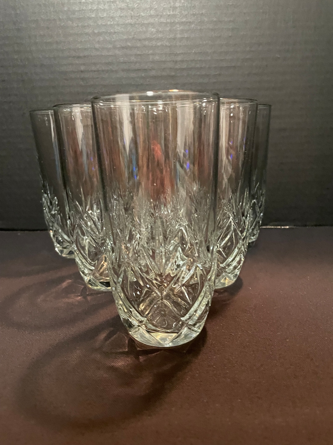 Vintage Set of Clear Drinking Glasses - Etsy