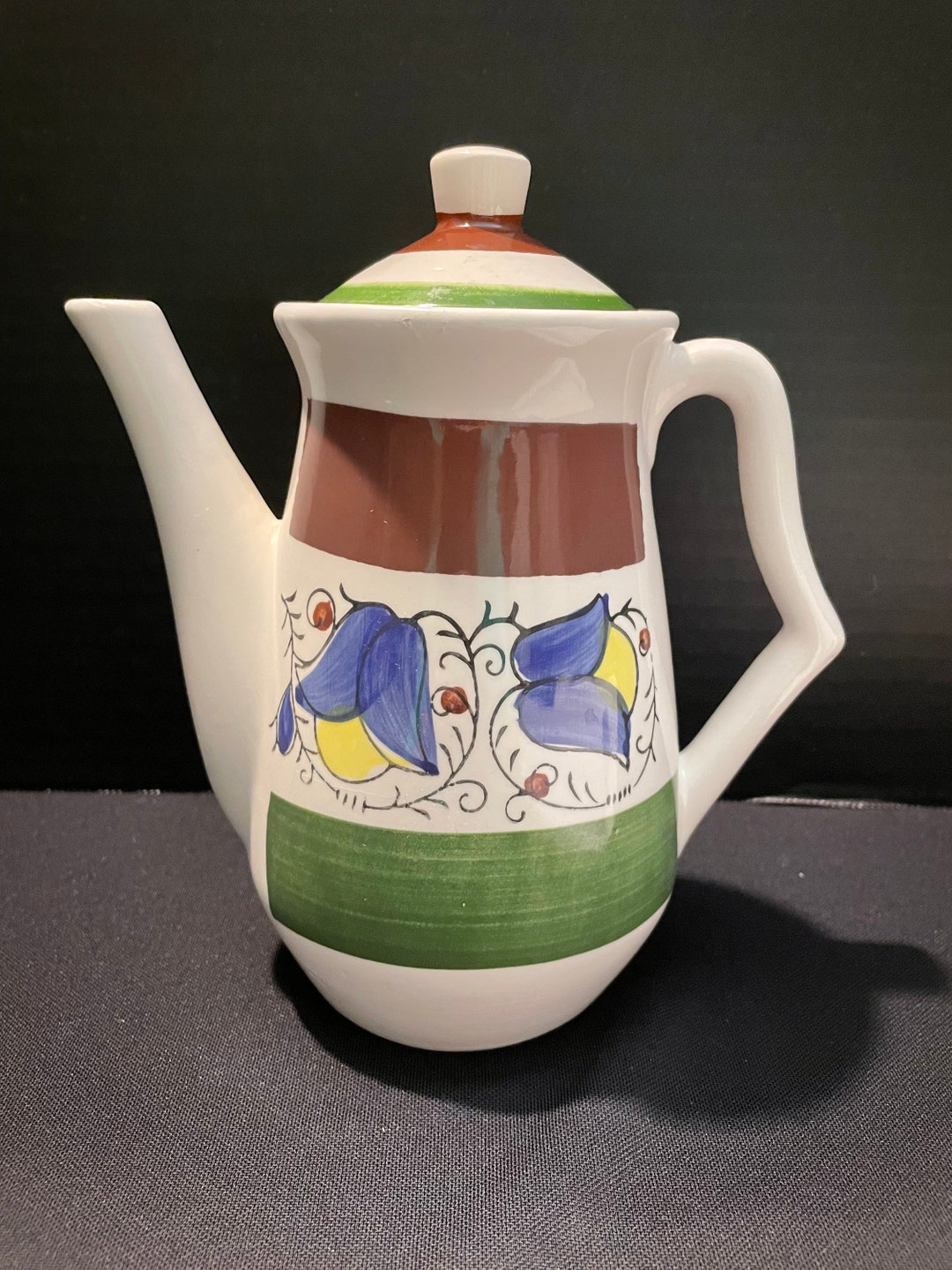 Vintage MCM Japanese Bluebell Ceramic Teapot - Etsy