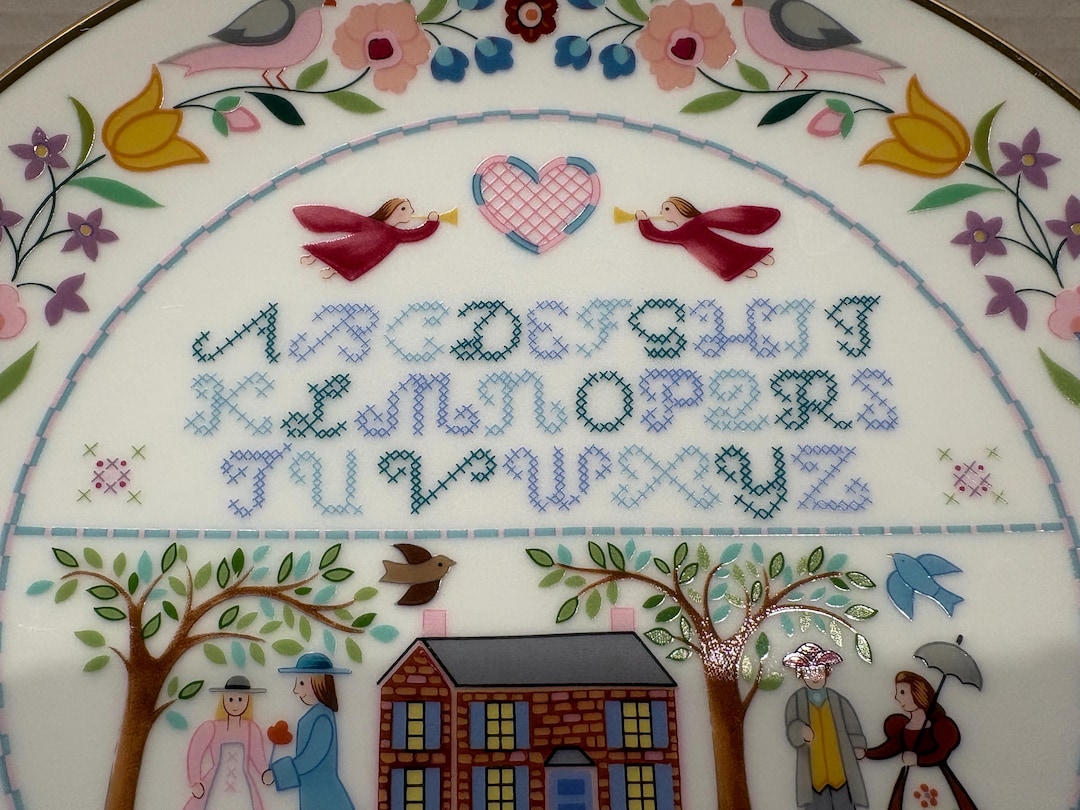 1986 Jacobean Sampler Collectors Plate - Etsy