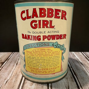 Vintage Clabber Girl Baking Powder Tin - Etsy