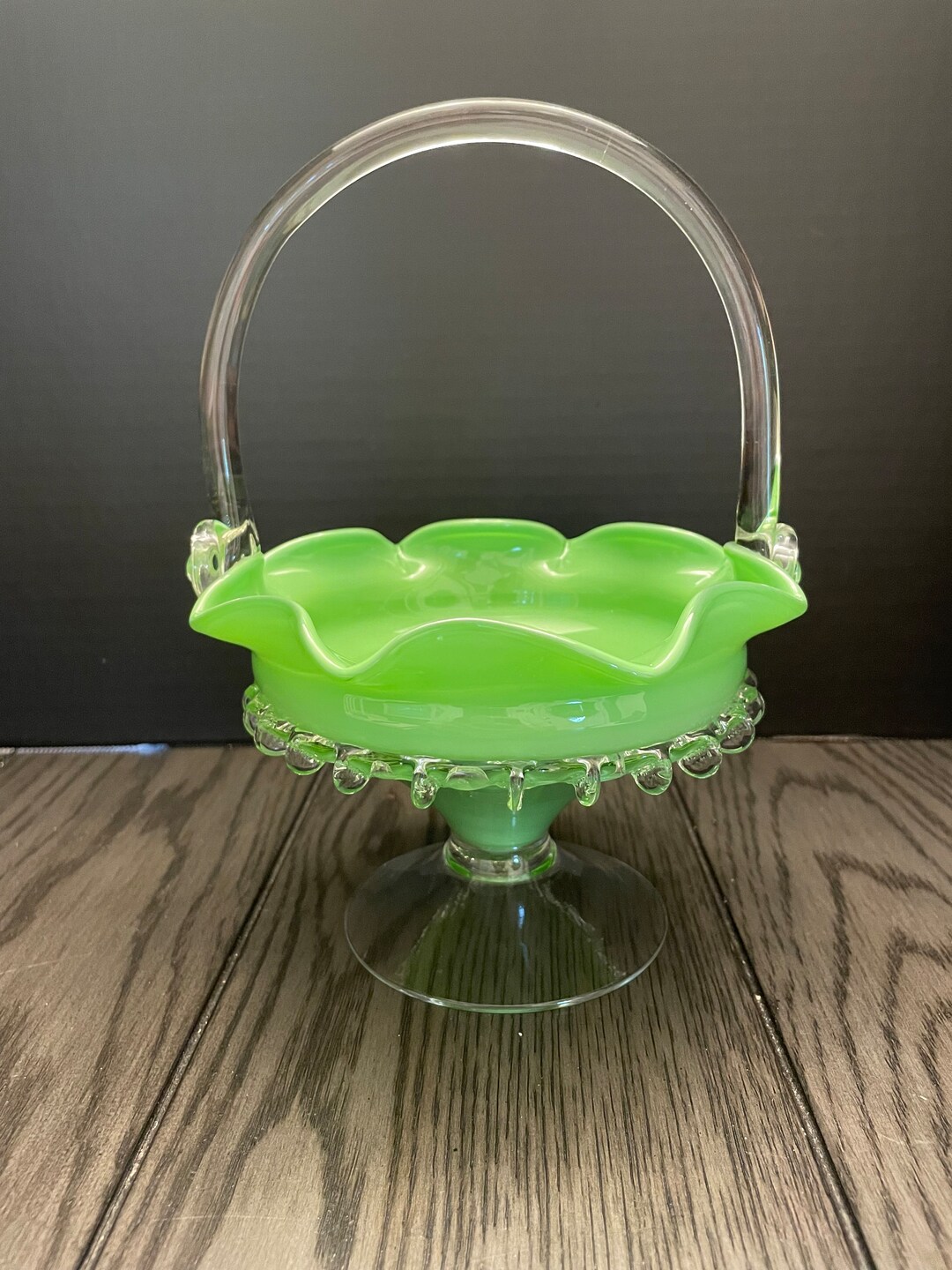 1950/1960 Fenton Glass Art Basket - Etsy