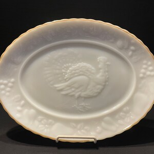 Vintage Anchor Hocking Milk Glass Turkey Platter - Etsy