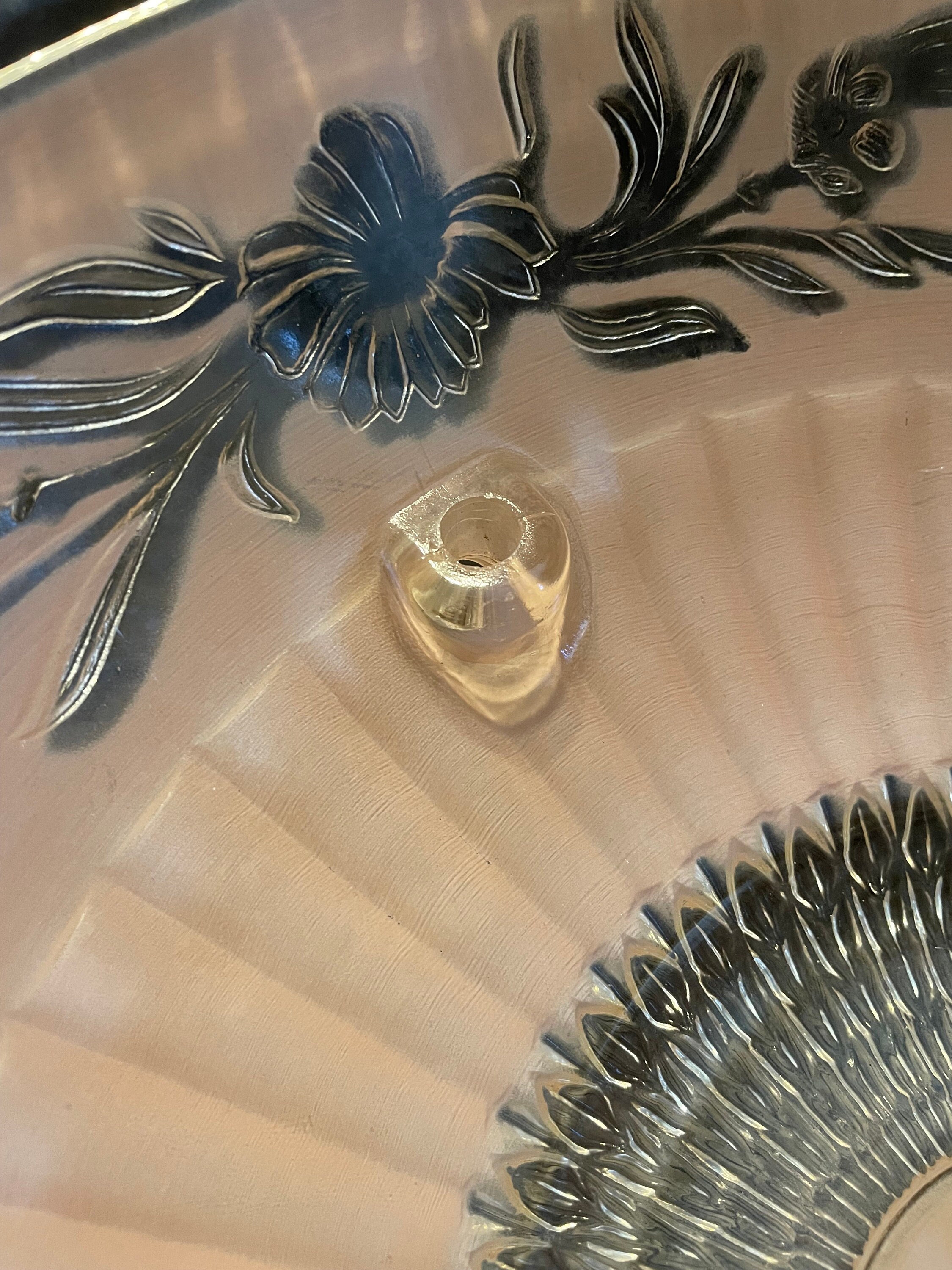 1930's Pink Depression Glass Ceiling Light Cover - Etsy
