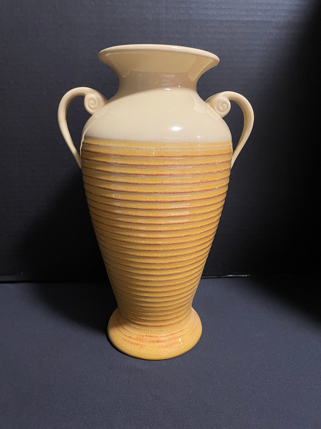 1950's Hosley Potteries Huge Vase With Handles - Etsy