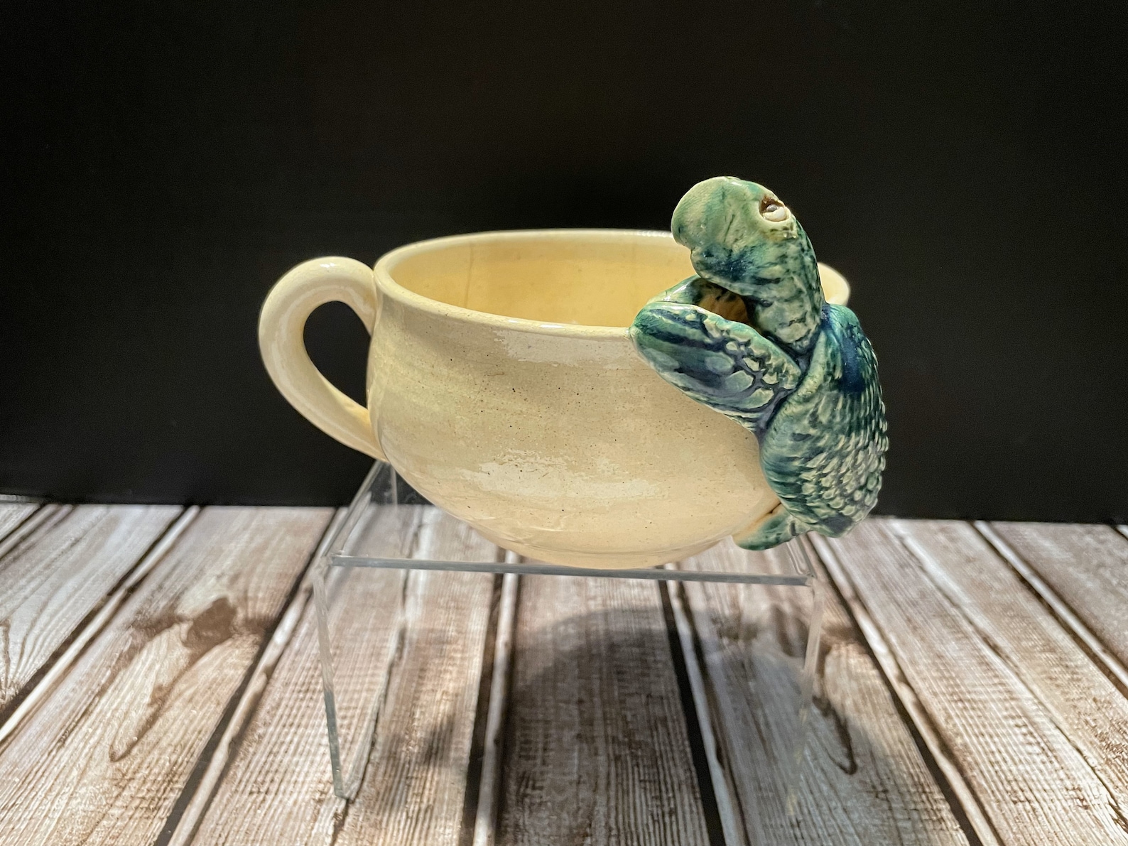 1994 Handmade Large Cup With Tortoise - Etsy