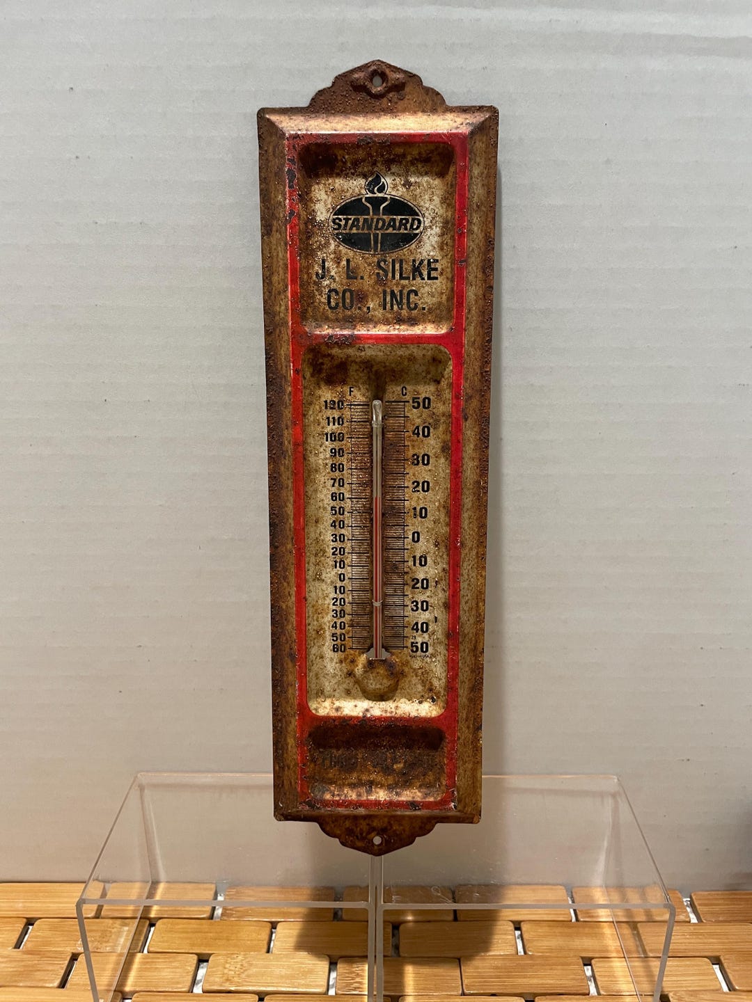 Vintage “standard Oil” Metal Wall Thermometer - Etsy