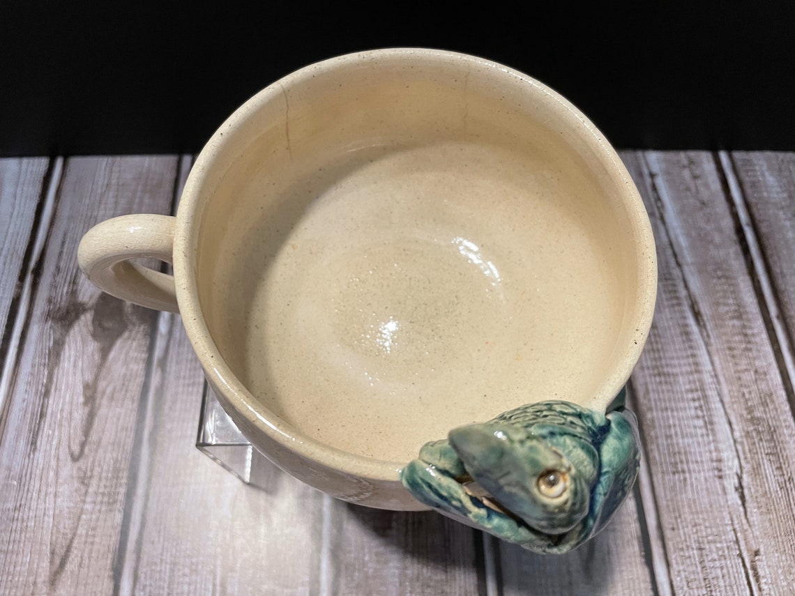 1994 Handmade Large Cup With Tortoise - Etsy