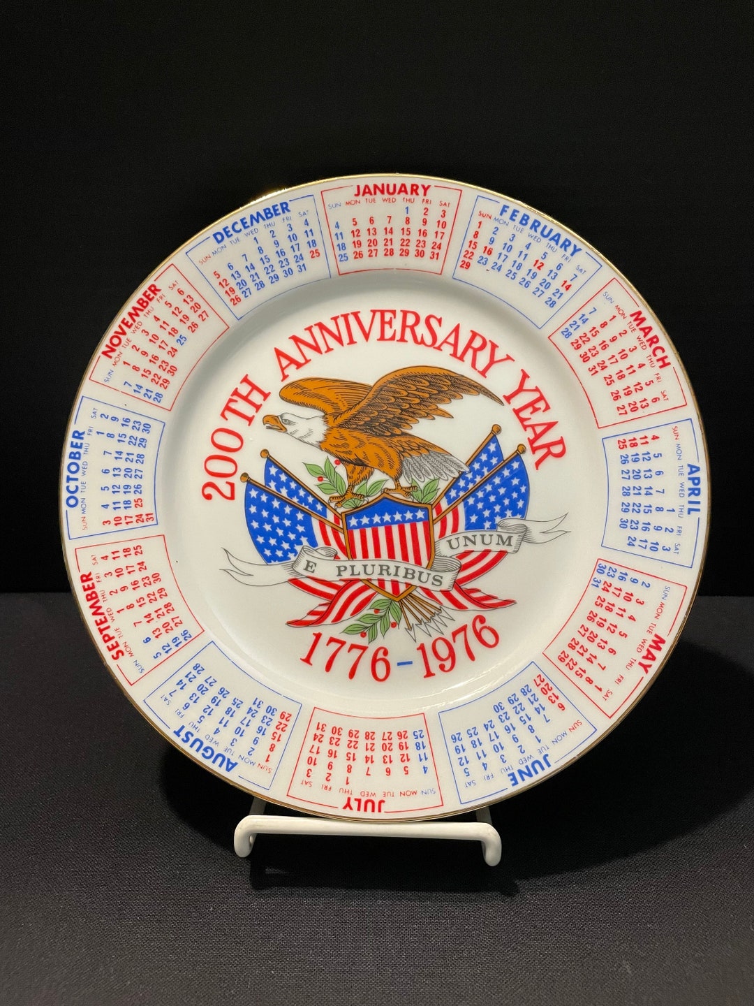1975 200th Anniversary of the USA Calendar Plate - Etsy