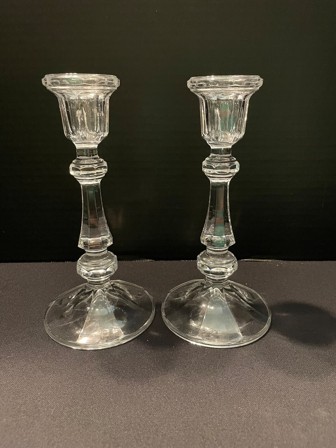Vintage Cristal D'arques Genuine Lead Crystal Candlesticks - Etsy