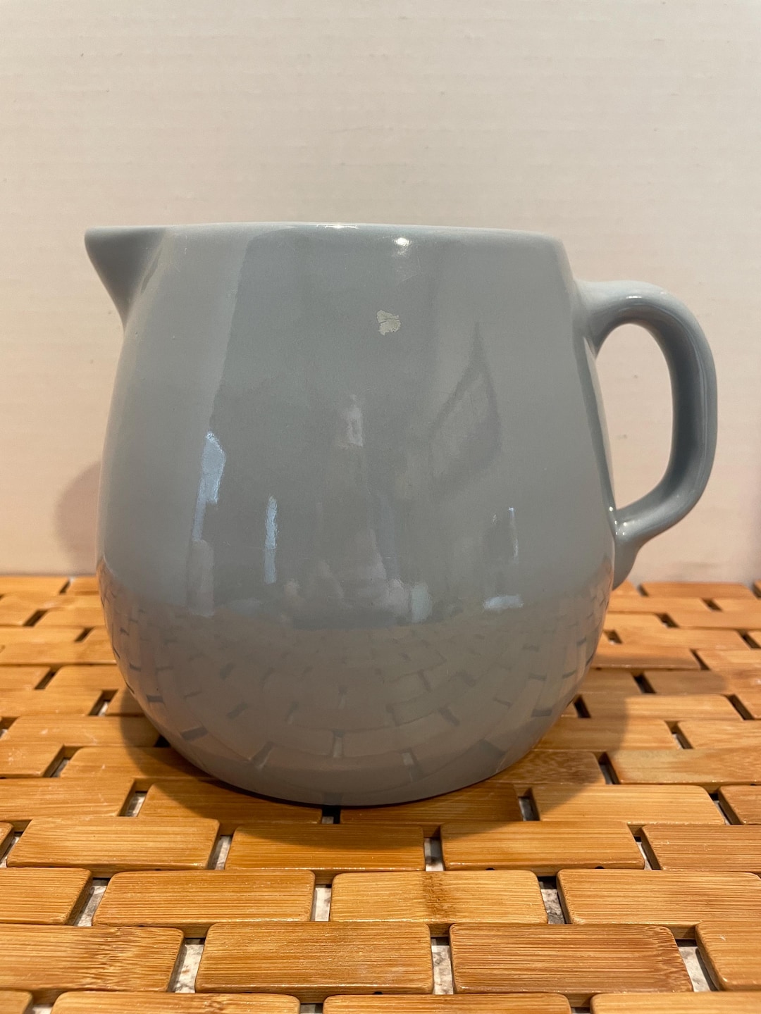 Vintage Large, Fat Blue Crock Pitcher - Etsy