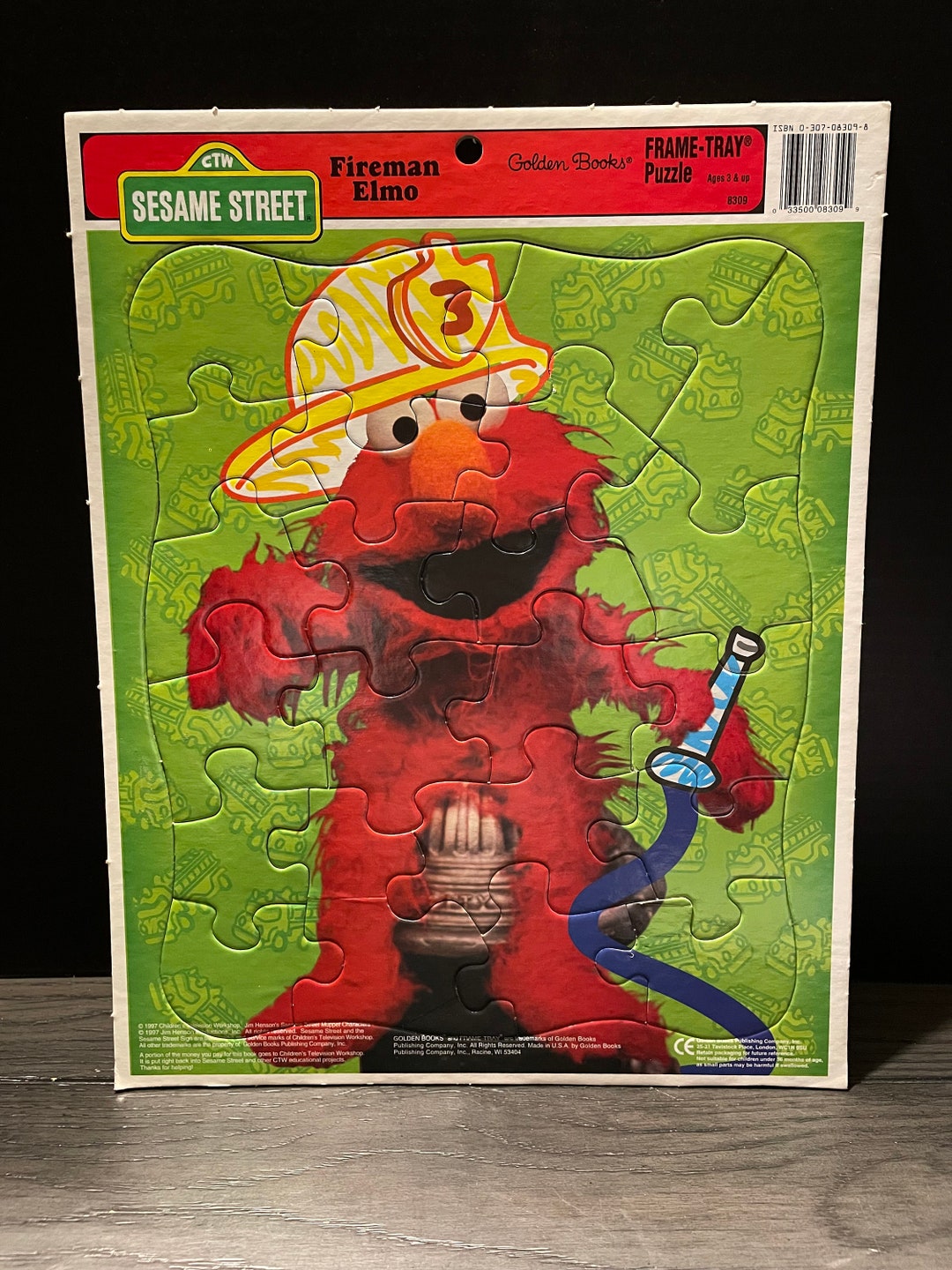 1997 Golden Books Sesame Street Fireman Elmo Puzzle - Etsy