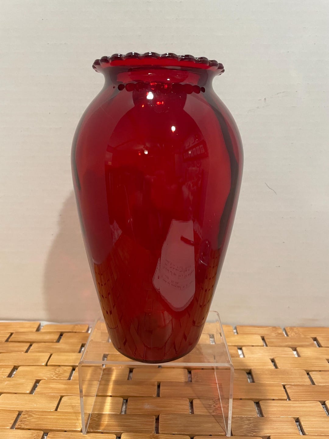 Vintage Anchor Hocking Royal Ruby Harding Vase - Etsy