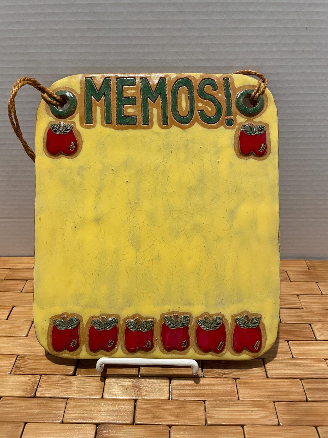 Vintage Ceramic Apple Memo Board - Etsy